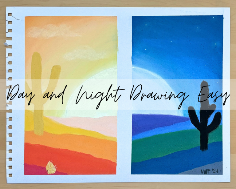 How to Paint an Oil Pastel Day and Night Drawing Easy in 7 Steps