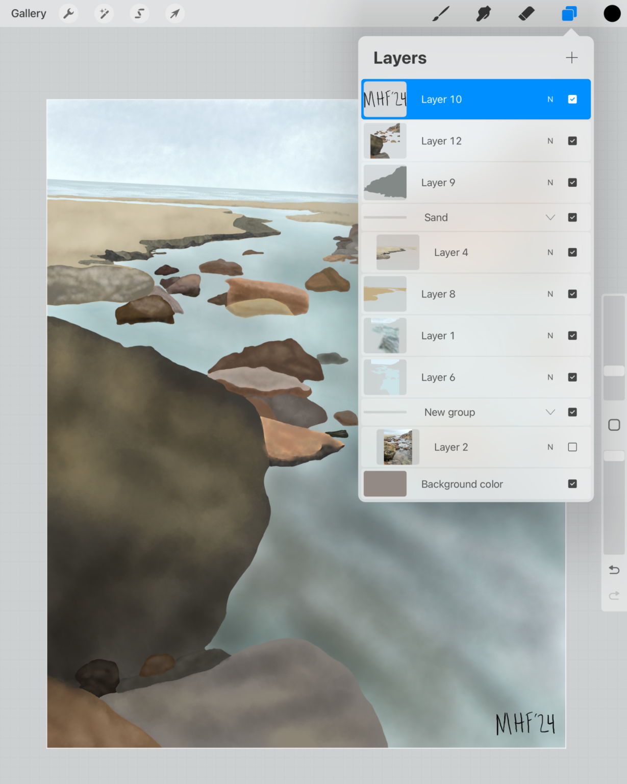 How to do a River Painting with Procreate that Feels Like Doing ...