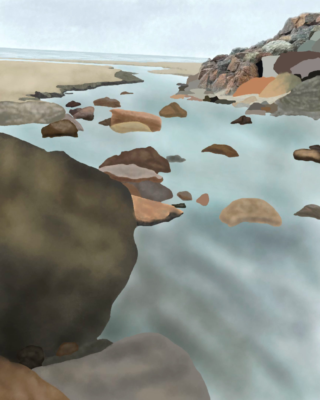 How to do a River Painting with Procreate that Feels Like Doing ...